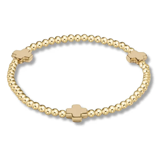 enewton Signature Cross Gold 3MM Bead Bracelet – Cat's Meow ...