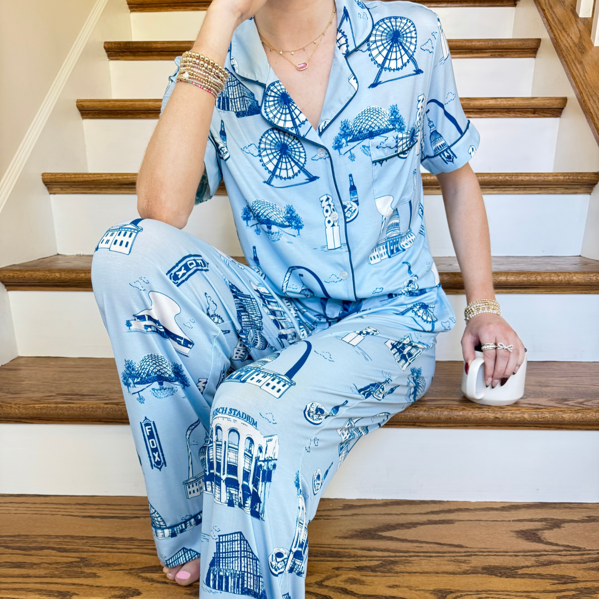 Louie Louie St. Louis Toile Print Pajama Pant Set – Cat's Meow ...