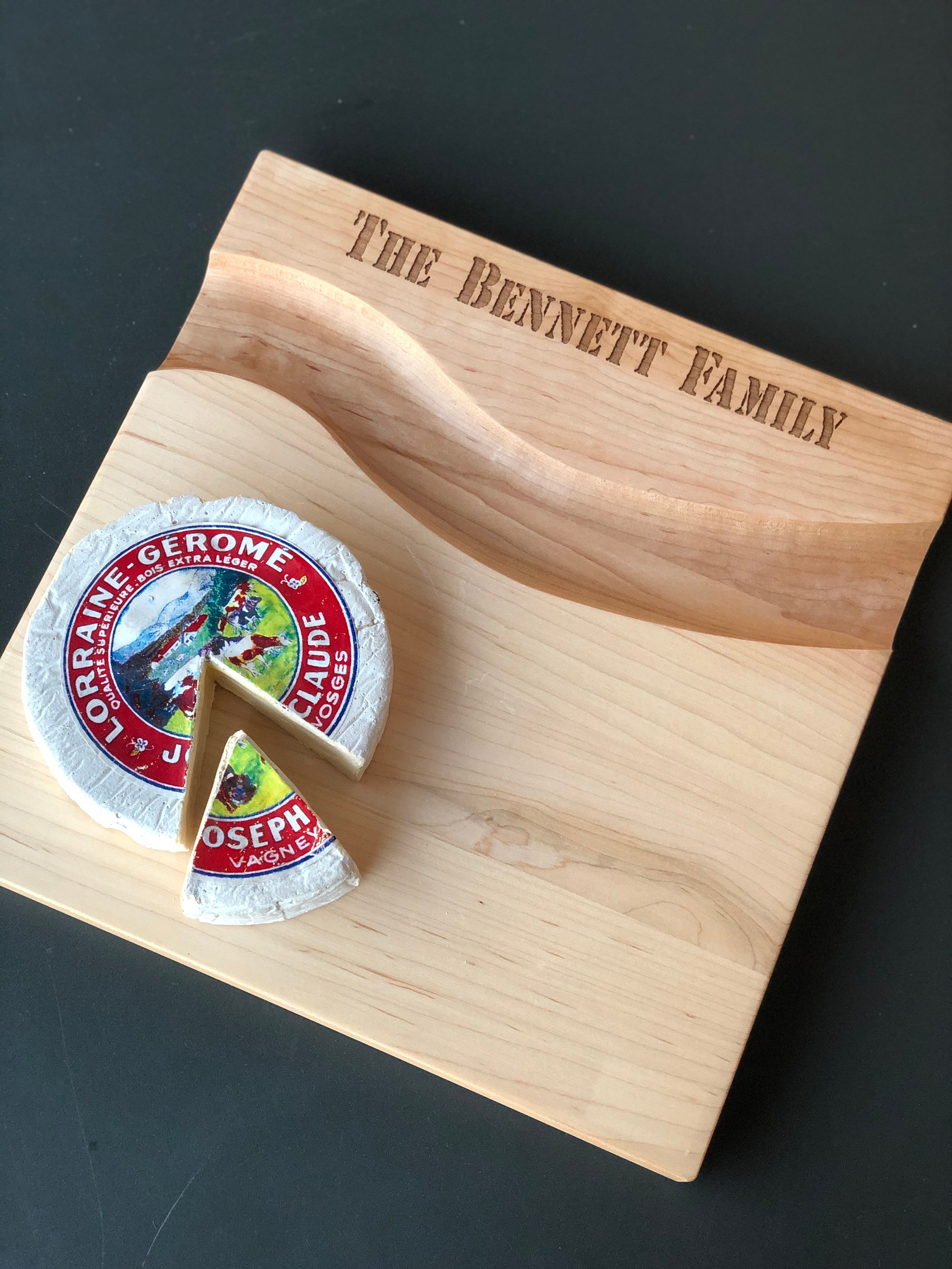 Personalized Cheese Board w/Groove – Cat's Meow Personalized Gifts